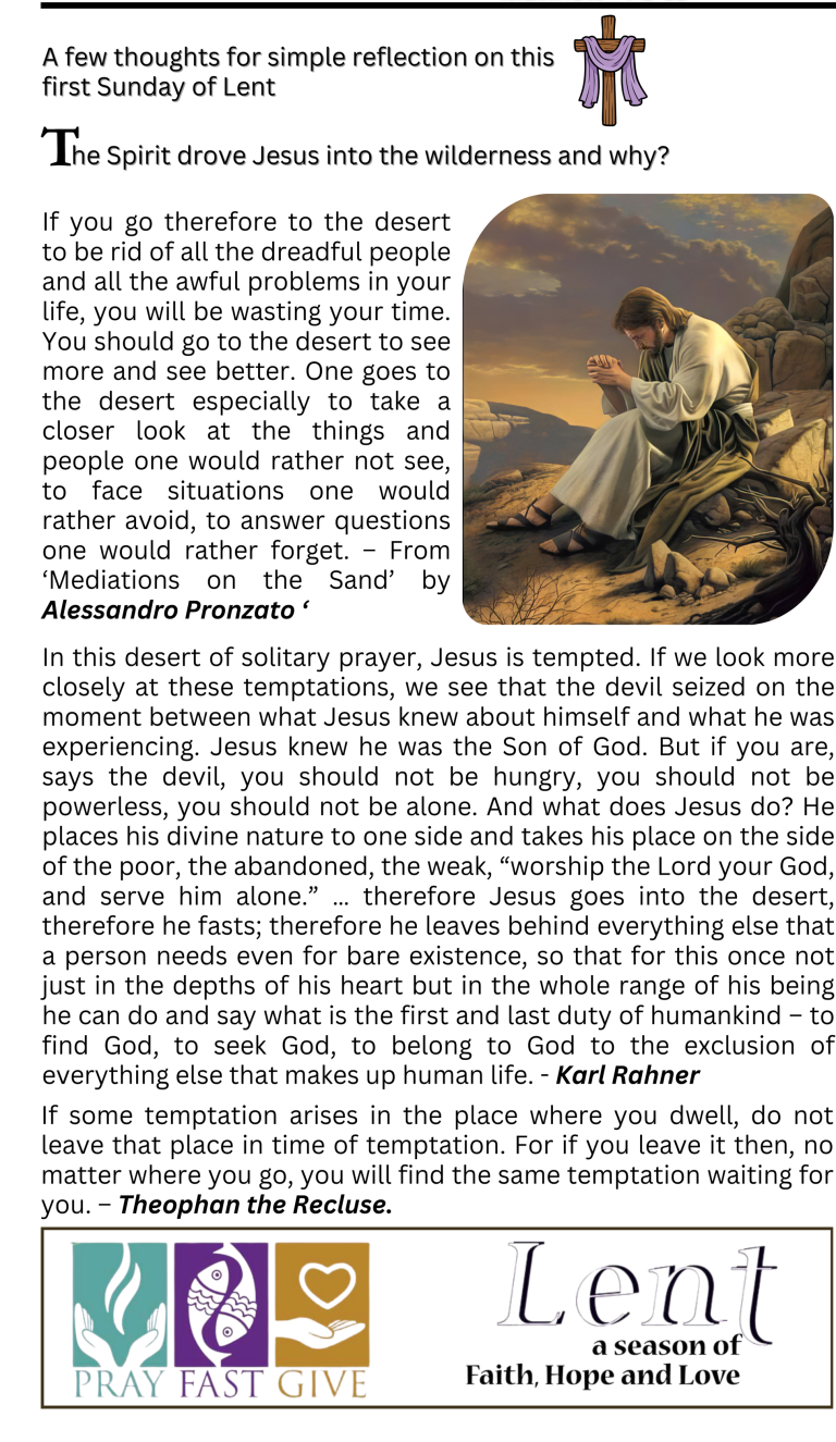 First Sunday of Lent - Imeall Boirne Pastoral Area